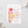 Ice cream here's the scoop 2nd birthday invitation | Zazzle