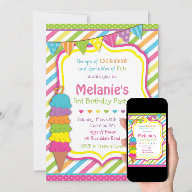 ice cream invitation / ice cream invite | Zazzle