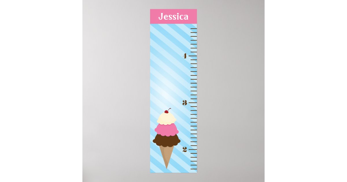 Ice Cream Kids Growth Chart | Zazzle