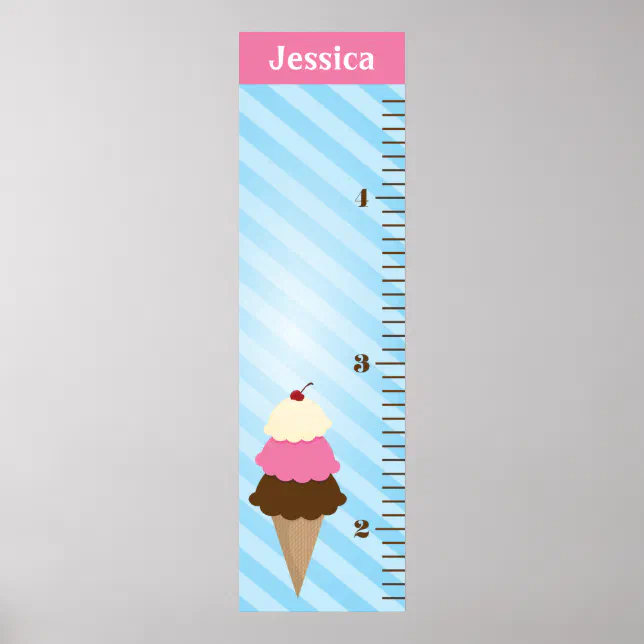 Ice Cream Kids Growth Chart | Zazzle