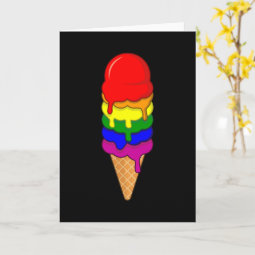 Ice Cream LGBT Pride Month LGBTQ Rainbow Flag Card | Zazzle