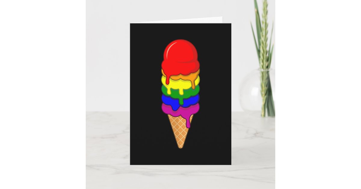 Ice Cream LGBT Pride Month LGBTQ Rainbow Flag Card | Zazzle