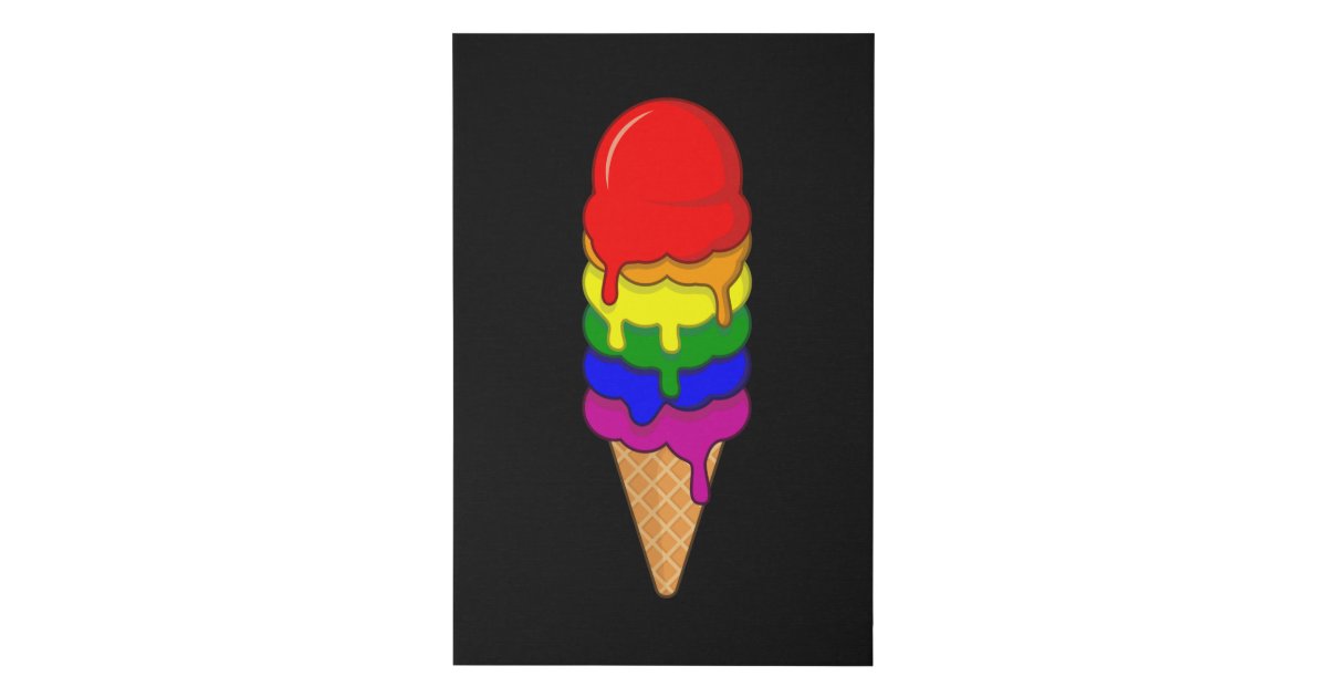 Ice Cream Lgbt Pride Month Lgbtq Rainbow Flag Faux Canvas Print Zazzle