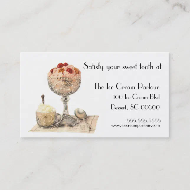 Ice Cream or Dessert Shop Business Card | Zazzle