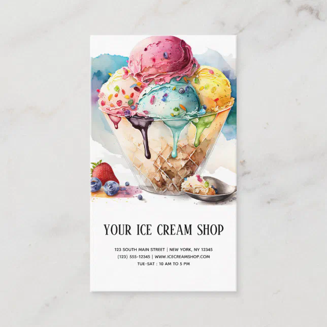 Ice Cream Parlor business card | Zazzle