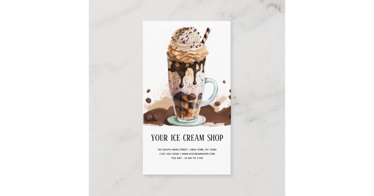 Ice Cream Parlor business card | Zazzle