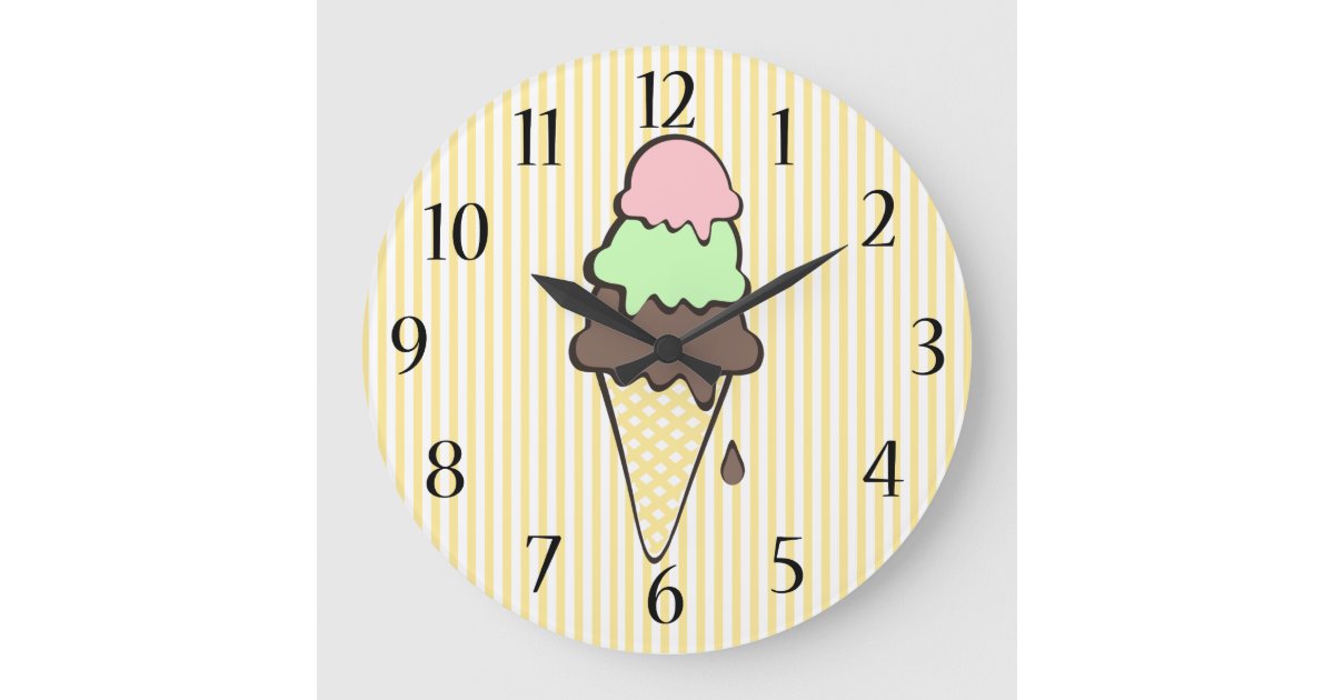 Ice Cream Parlor Large Clock | Zazzle