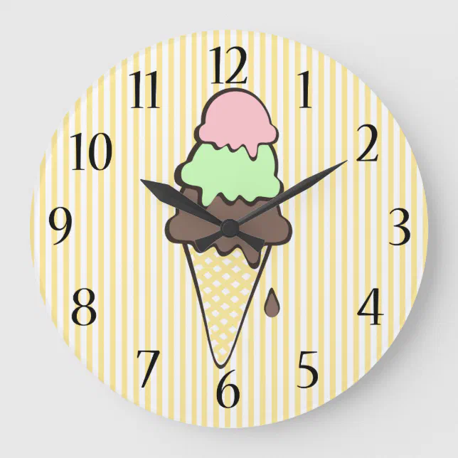 Ice Cream Parlor Large Clock | Zazzle