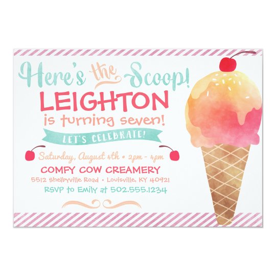 Ice Cream Party Invitation | Zazzle.com