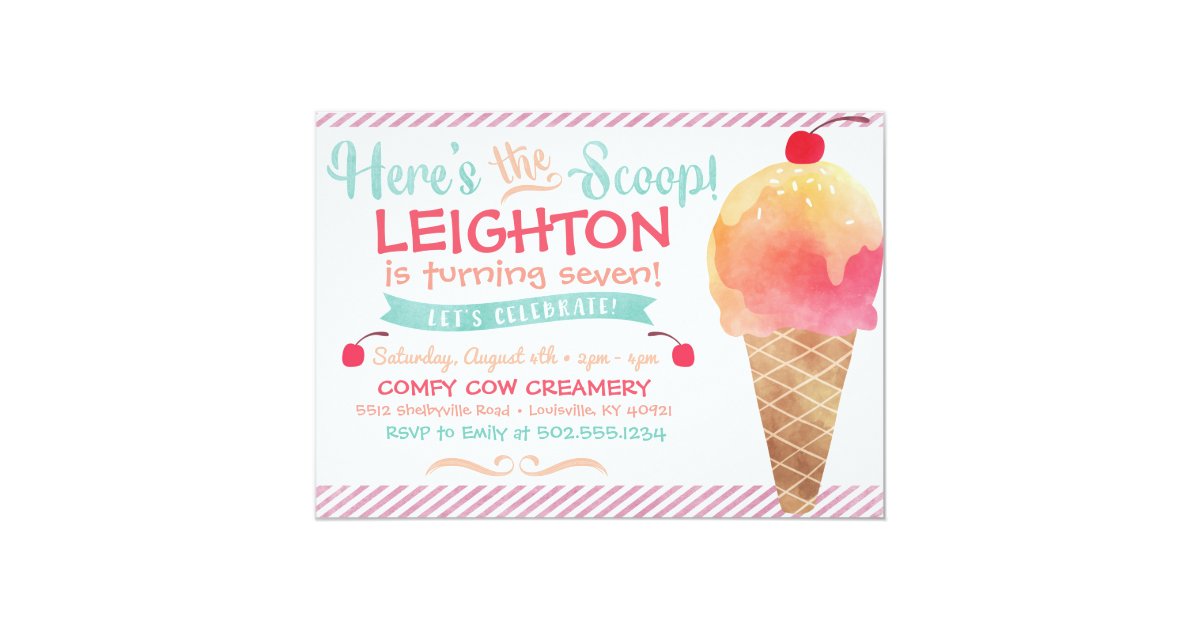 Ice Cream Party Invitation | Zazzle.com