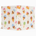 Ice Cream Pattern, Ice Cream Cone, Ice Popsicle 3 Ring Binder | Zazzle