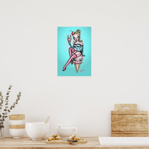 Ice Cream Pin Up Doll #1 Poster | Zazzle