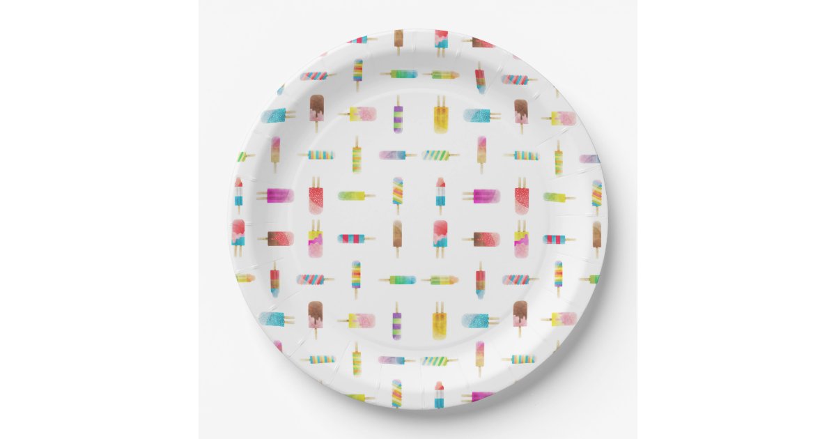 Ice cream popsicle paper plates | Zazzle