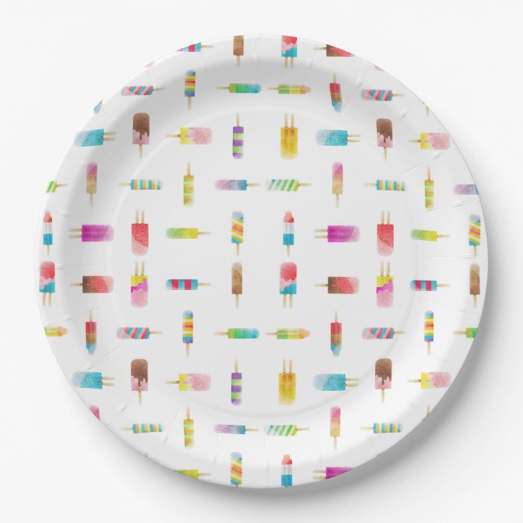 Ice cream popsicle paper plates | Zazzle