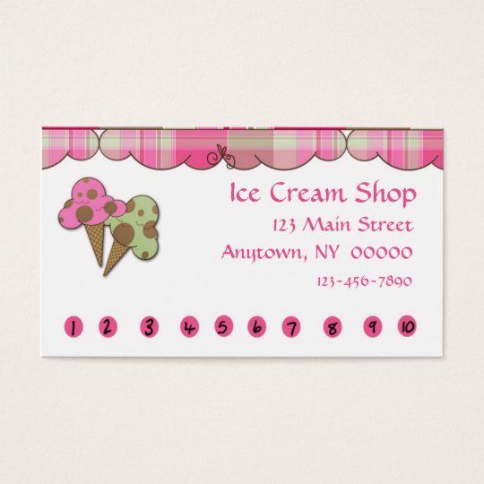 Ice Cream Punch Card | Zazzle