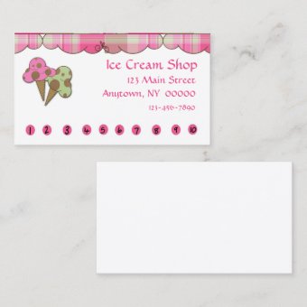 Ice Cream Punch Card | Zazzle