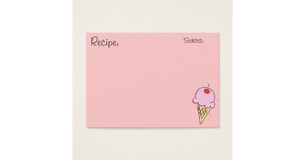 Ice Cream Recipe Cards | Zazzle