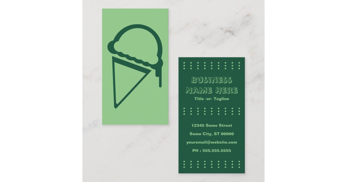 ice cream retro dripz business card | Zazzle