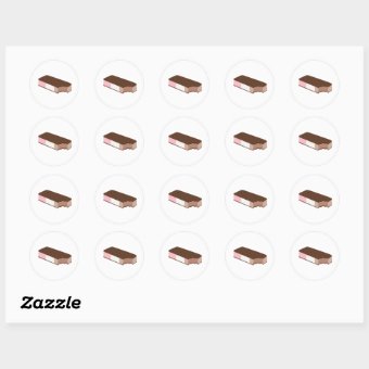 Ice Cream Sandwich Classic Round Sticker | Zazzle