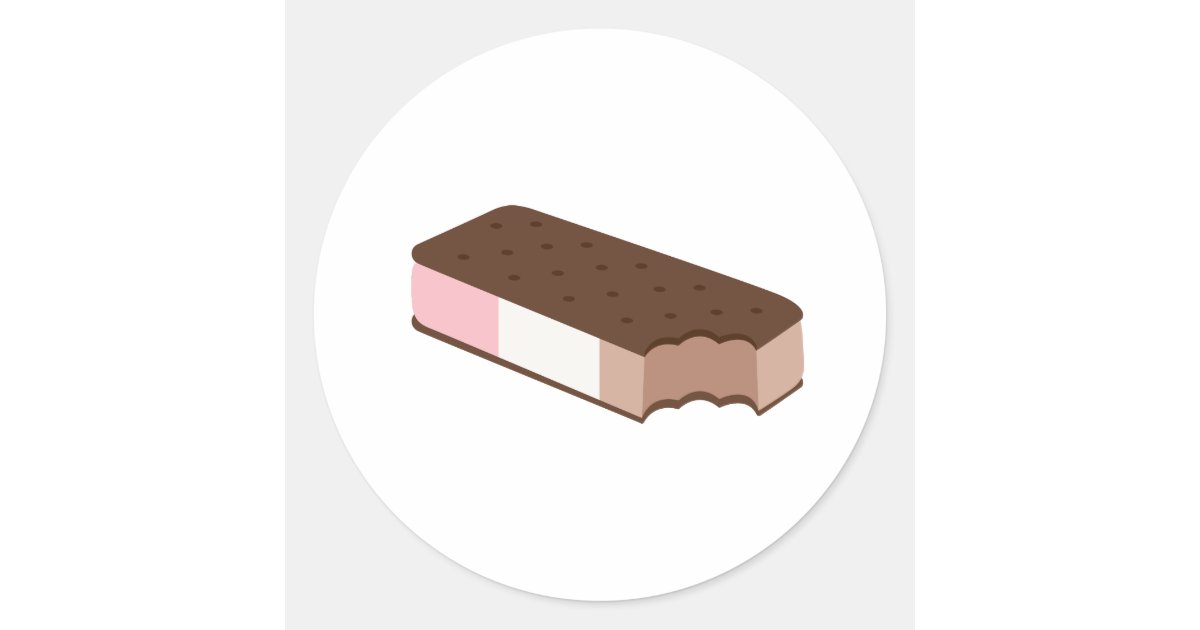 Ice Cream Sandwich Classic Round Sticker | Zazzle