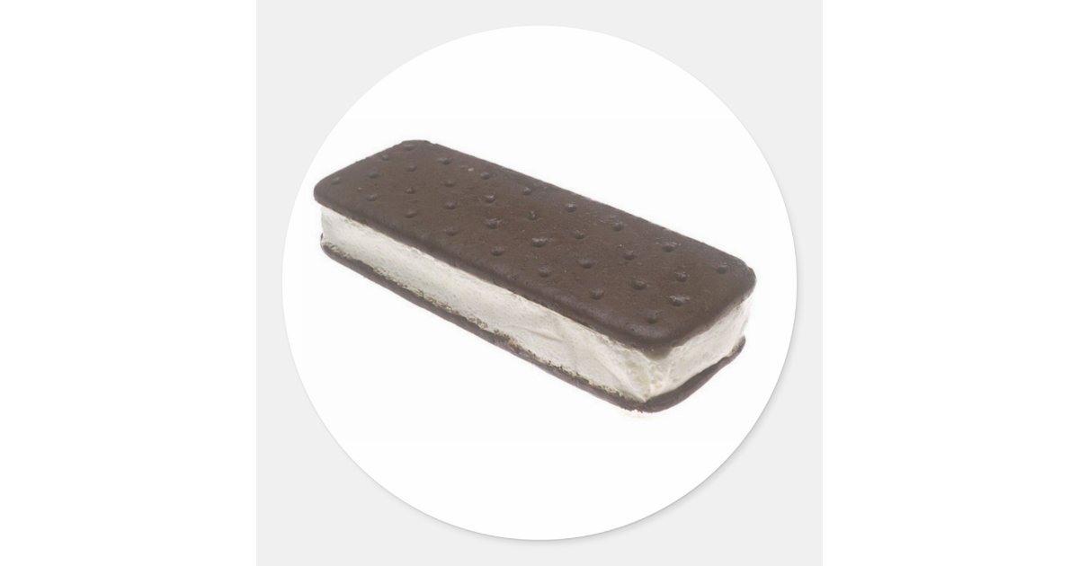Ice Cream Sandwich Classic Round Sticker | Zazzle