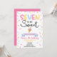 Ice Cream Seven Is So Sweet 7th Birthday Party Invitation | Zazzle