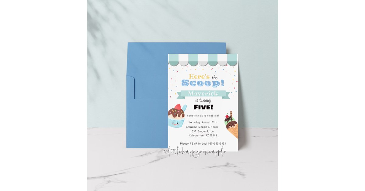 Ice Cream Shop Birthday Invitation | Zazzle