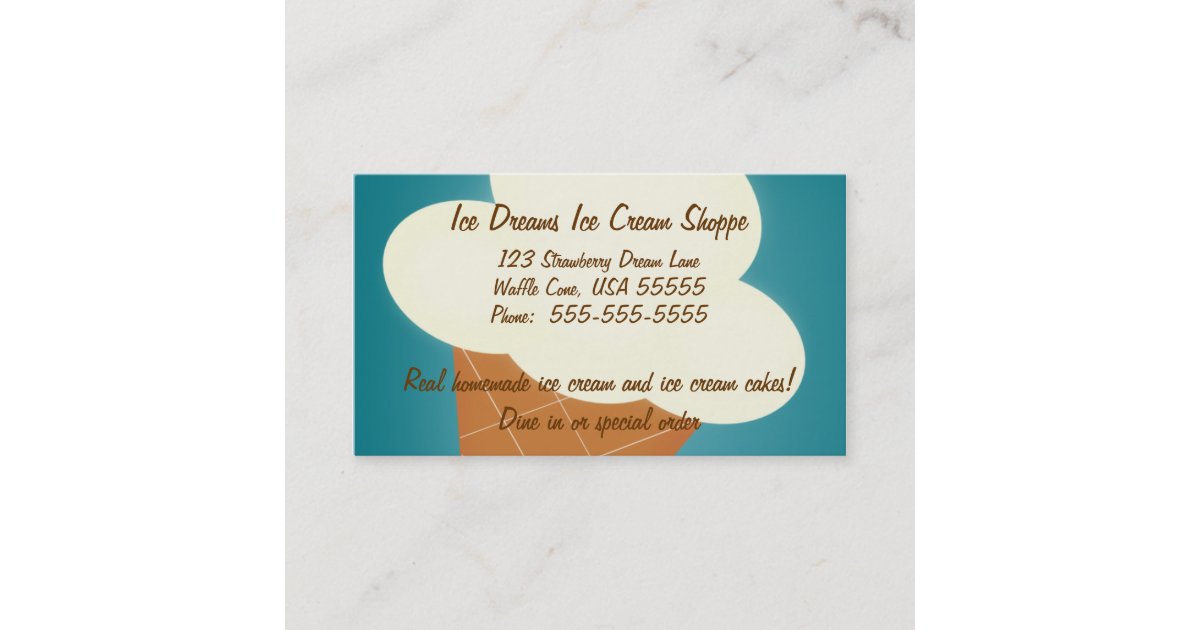 Ice Cream Shop Business Card | Zazzle