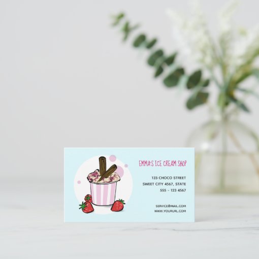 Ice Cream Shop Business Card | Zazzle