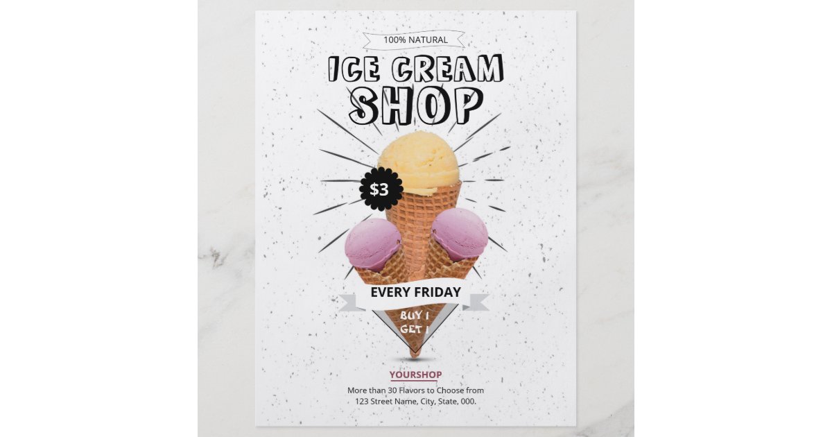 Ice Cream Shop Flyer | Zazzle