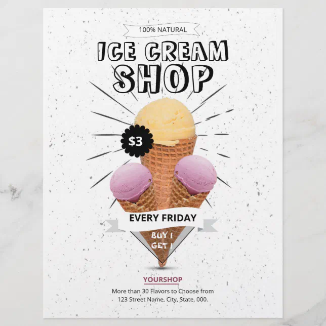Ice Cream Shop Flyer | Zazzle