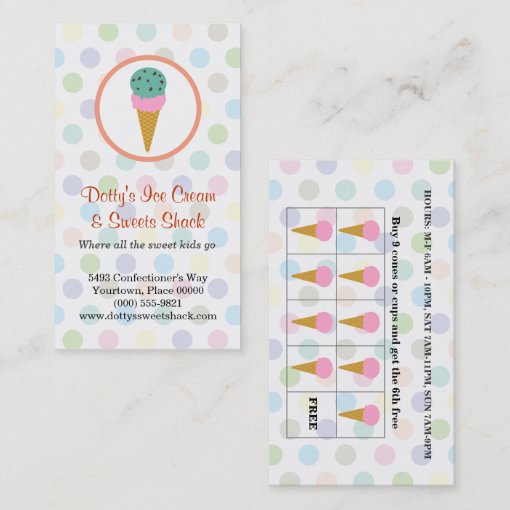 Ice Cream Shop Loyalty Rewards | Zazzle