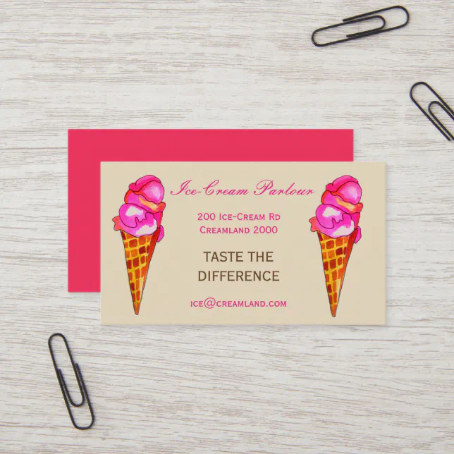 Ice-cream shop or business business card | Zazzle