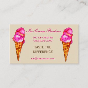 Ice-cream shop or business business card | Zazzle