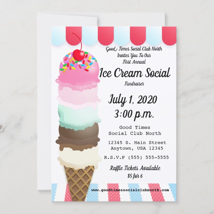 Ice Cream Social Fundraiser Invitation | Zazzle.com