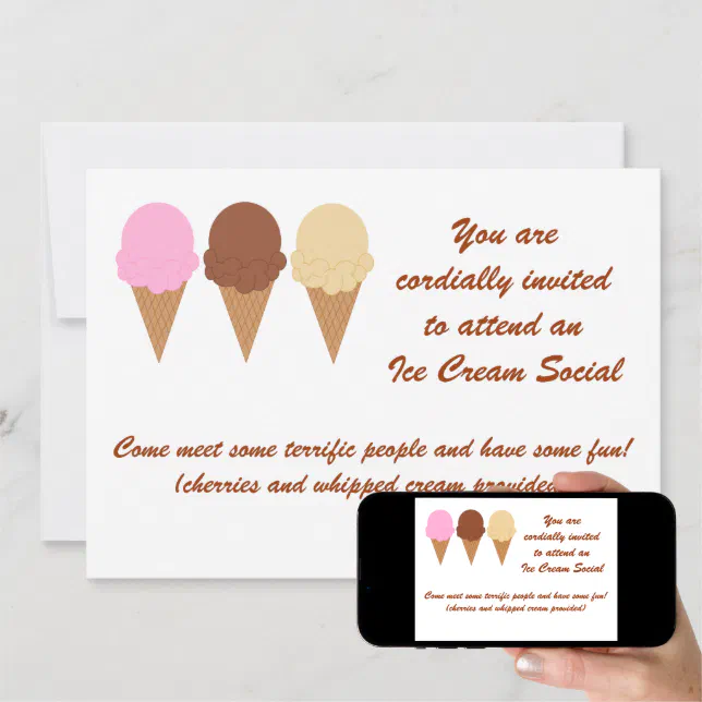 Ice Cream Social Invitation | Zazzle