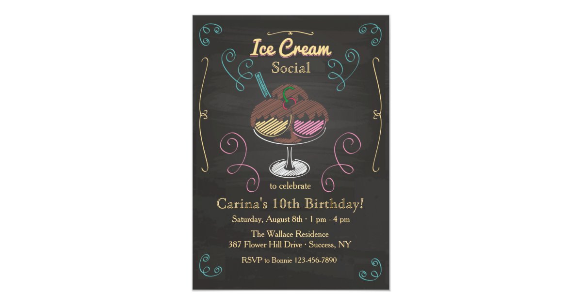 Ice Cream Social Invitation | Zazzle.com