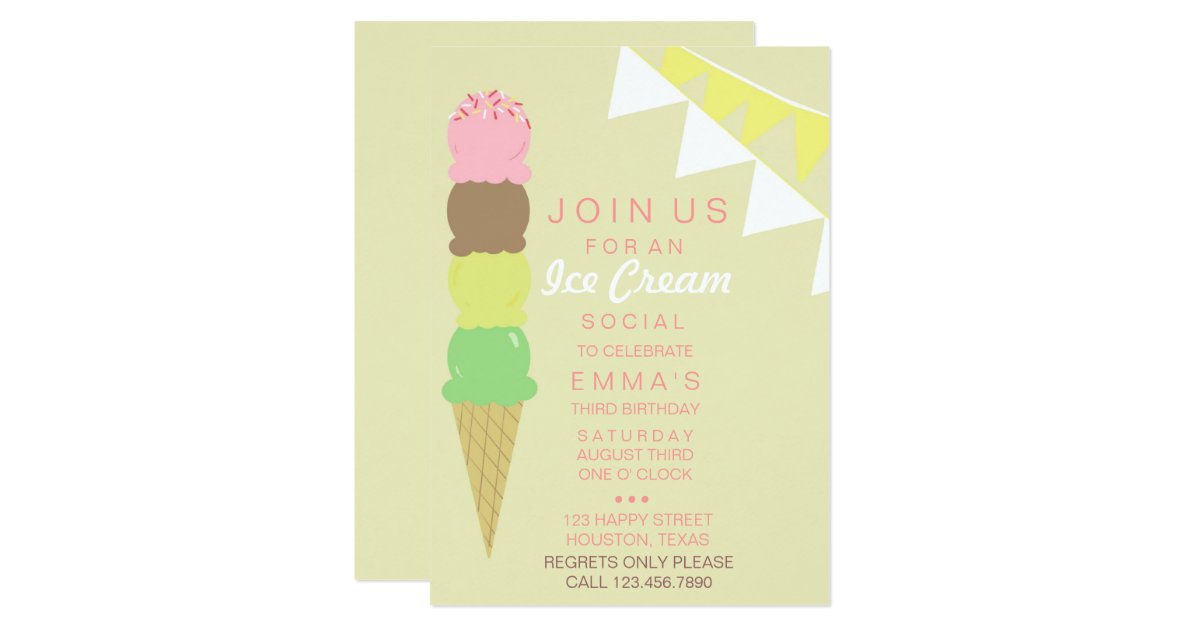 Corporate Ice Cream Social Invitation