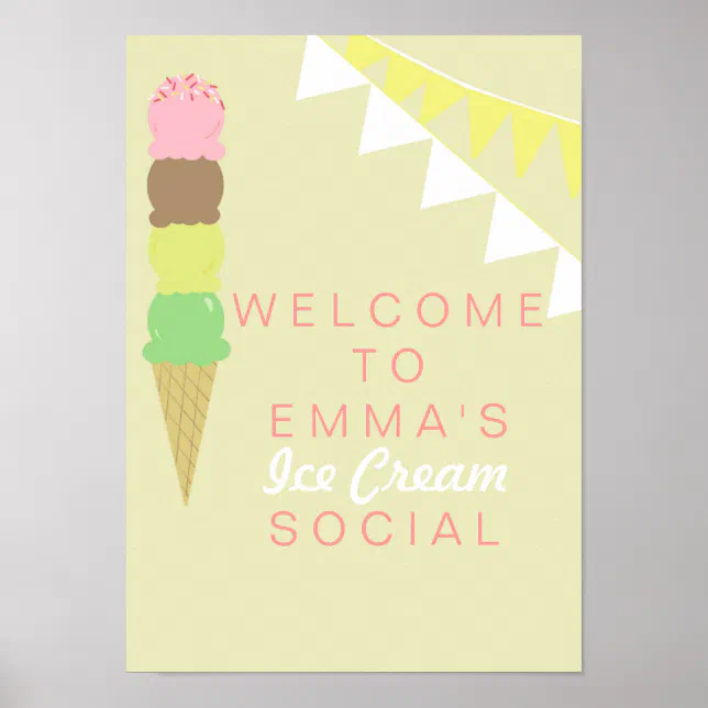 Ice Cream Social Party Poster | Zazzle