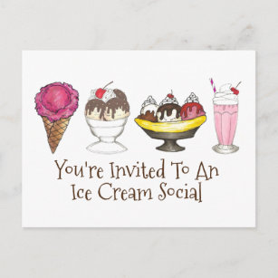 Ice Cream Sundae Invitations | Zazzle