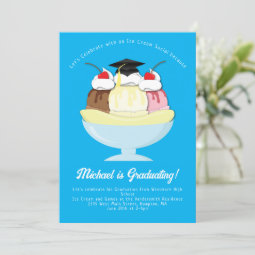 Ice Cream Social Sundae Graduation Party Invitation | Zazzle