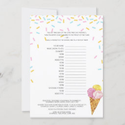 Ice Cream Sprinkle Baby Shower -Editable Name, 5x7 Invitation | Zazzle