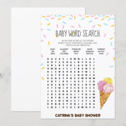 Ice Cream Sprinkle Baby Shower -Editable Name, 5x7 Invitation | Zazzle