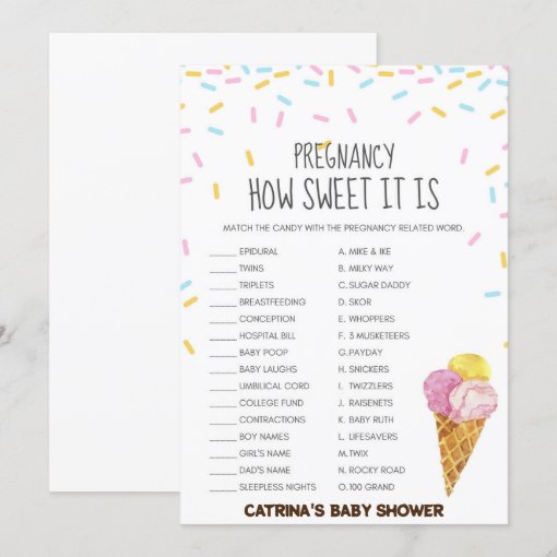Ice Cream Sprinkle Baby Shower -Editable Name, 5x7 Invitation | Zazzle