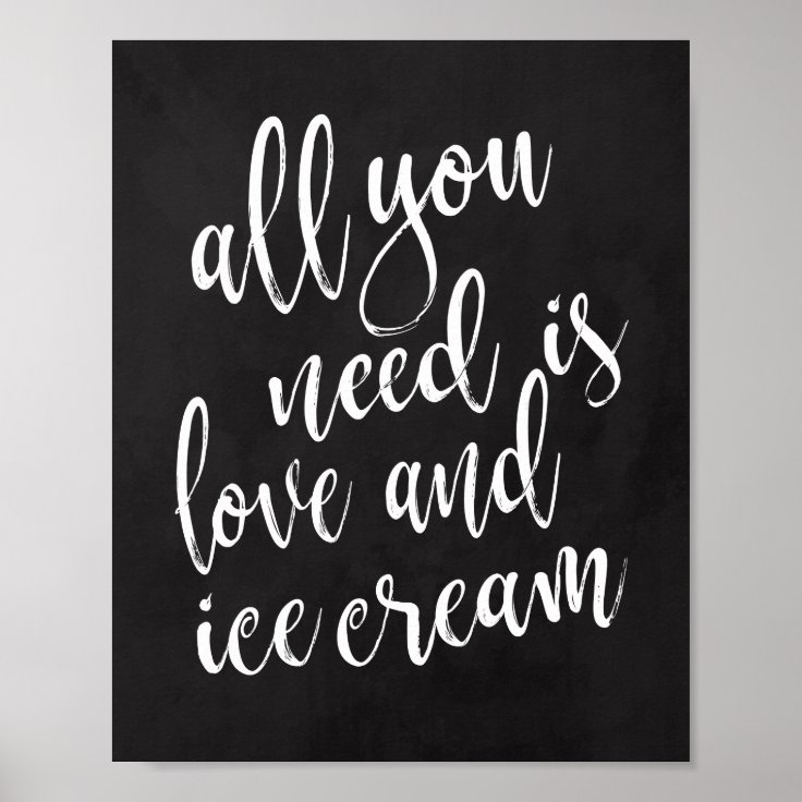 Ice cream station chalkboard 8x10 weddign sign | Zazzle