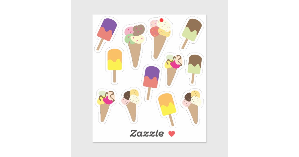 Ice Cream Sticker Set | Zazzle