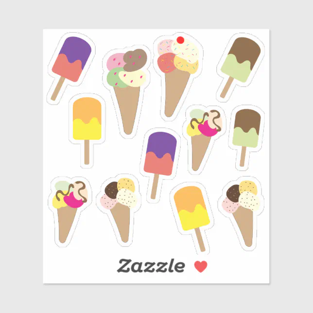 Ice Cream Sticker Set | Zazzle