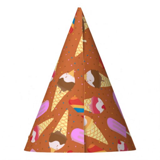 Ice cream summer pattern Birthday Party Party Hat | Zazzle