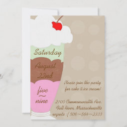 Ice Cream Sundae Birthday Party Invitation | Zazzle