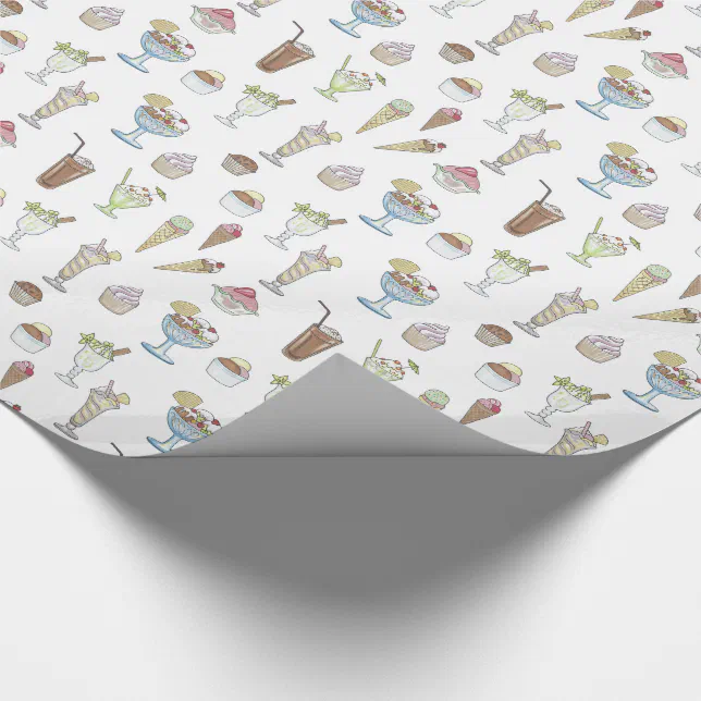 Ice Cream Sundae Collage Wrapping Paper | Zazzle